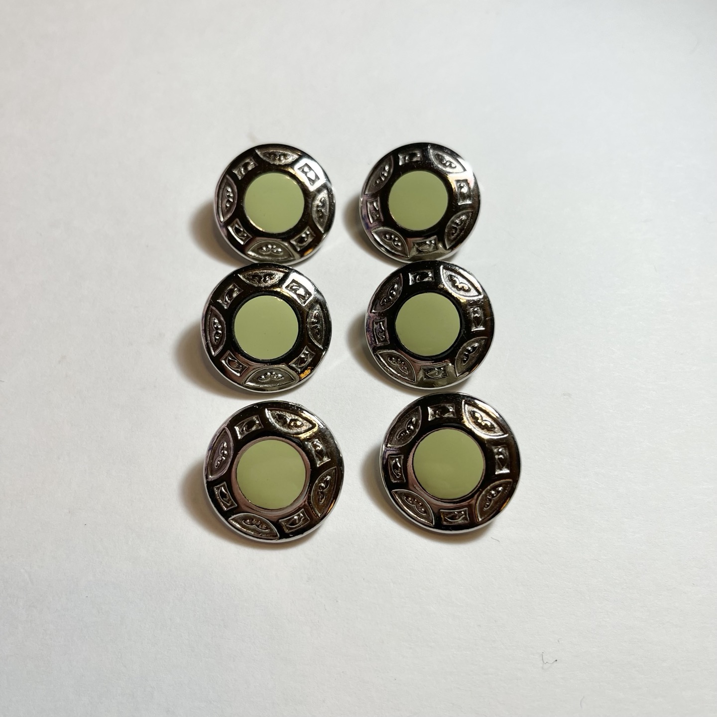Vintage Metal Buttons With Design Lot Of 6