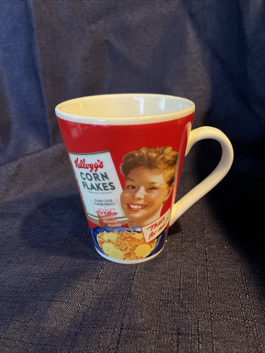 Vintage Kellogg's Corn Flakes "That's For Me" Ceramic 12oz. Mug 2004