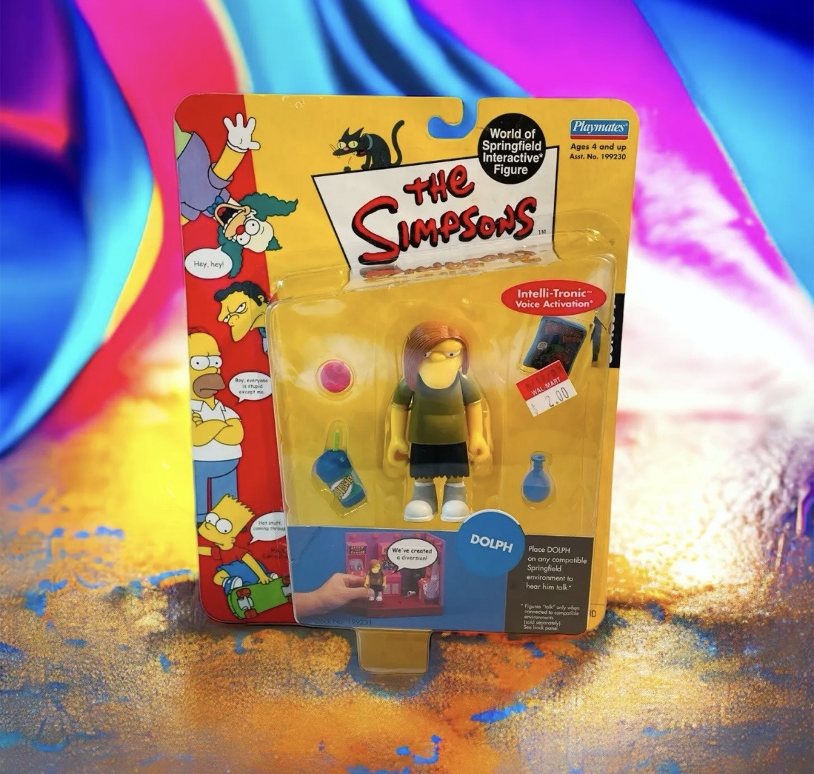 Playmates 2001 Simpsons DOLPH World of Springfield Interactive Figure ...