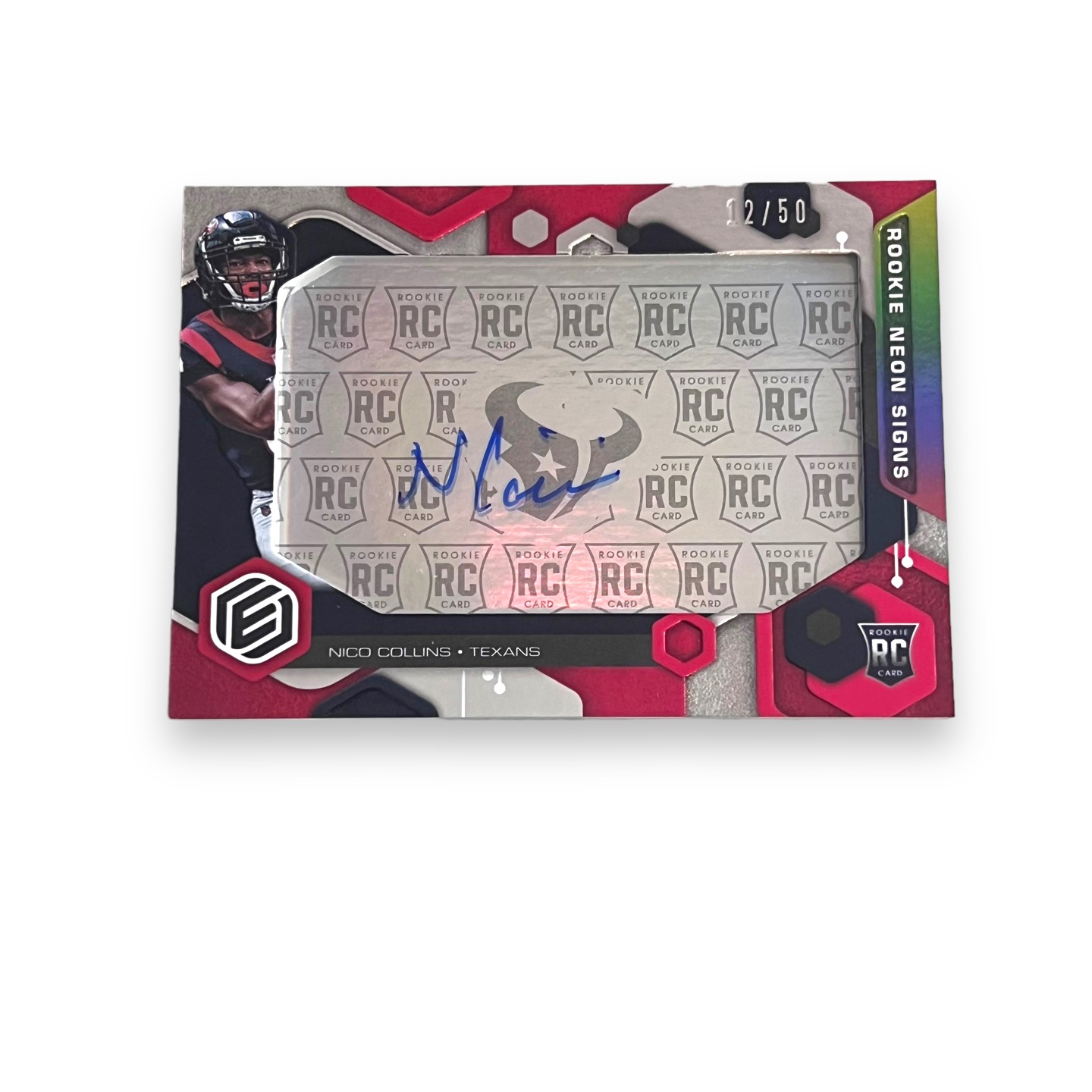 2021 Nico Collins RC Auto 12/50 Panini Elements Rookie Neon Signs ...