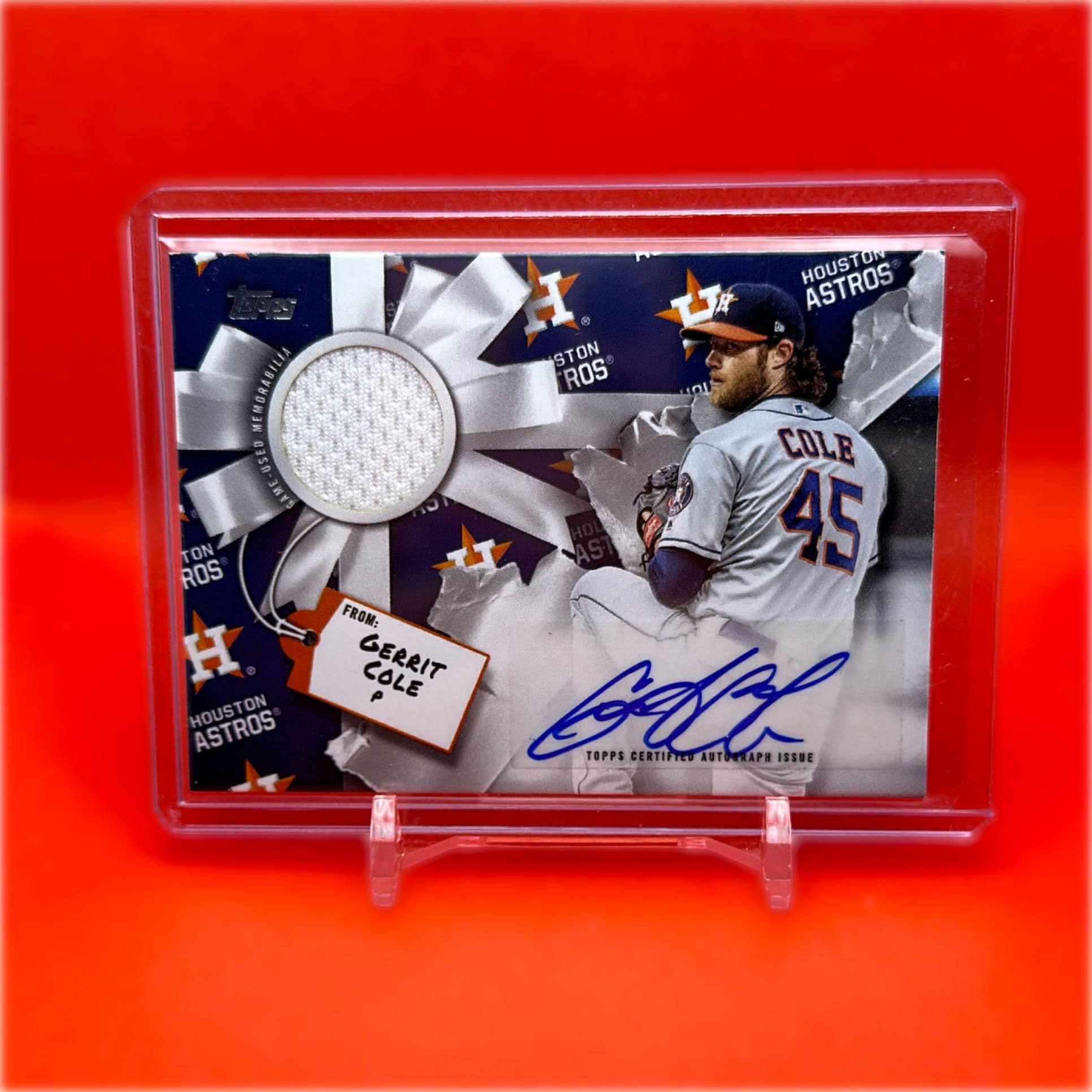 2019 Topps Walmart Holiday Gerrit Cole Autograph Relic #’d 01/10 New ...