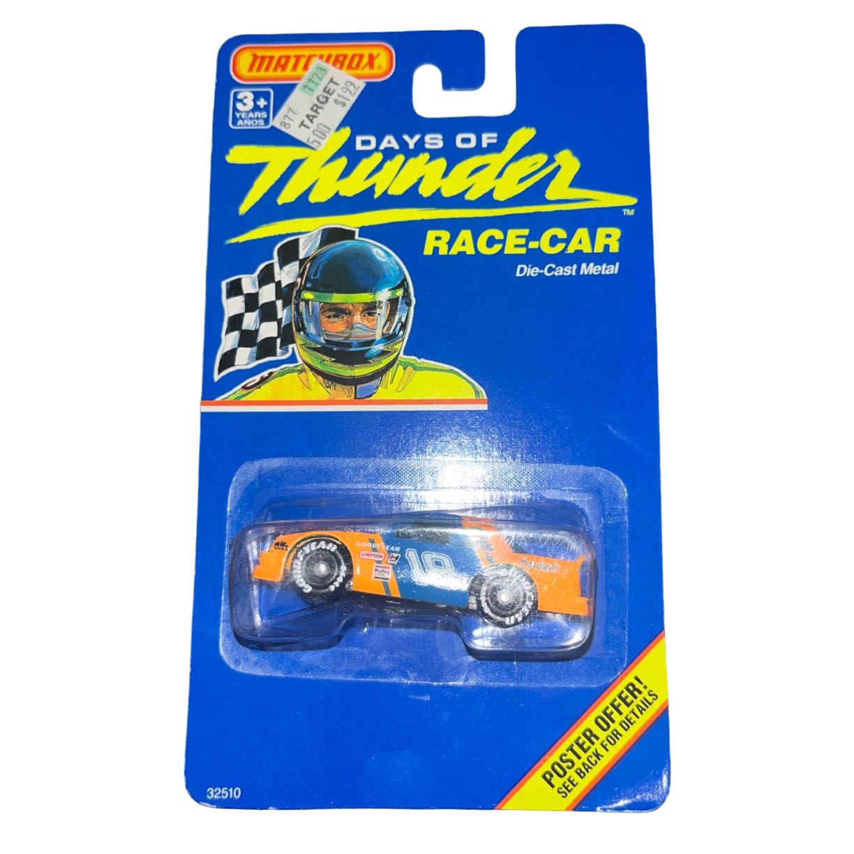 Days of thunder Matchbox 1990 Hardees 18 Car 1/64 Chevy Lumina NEW ON CARD