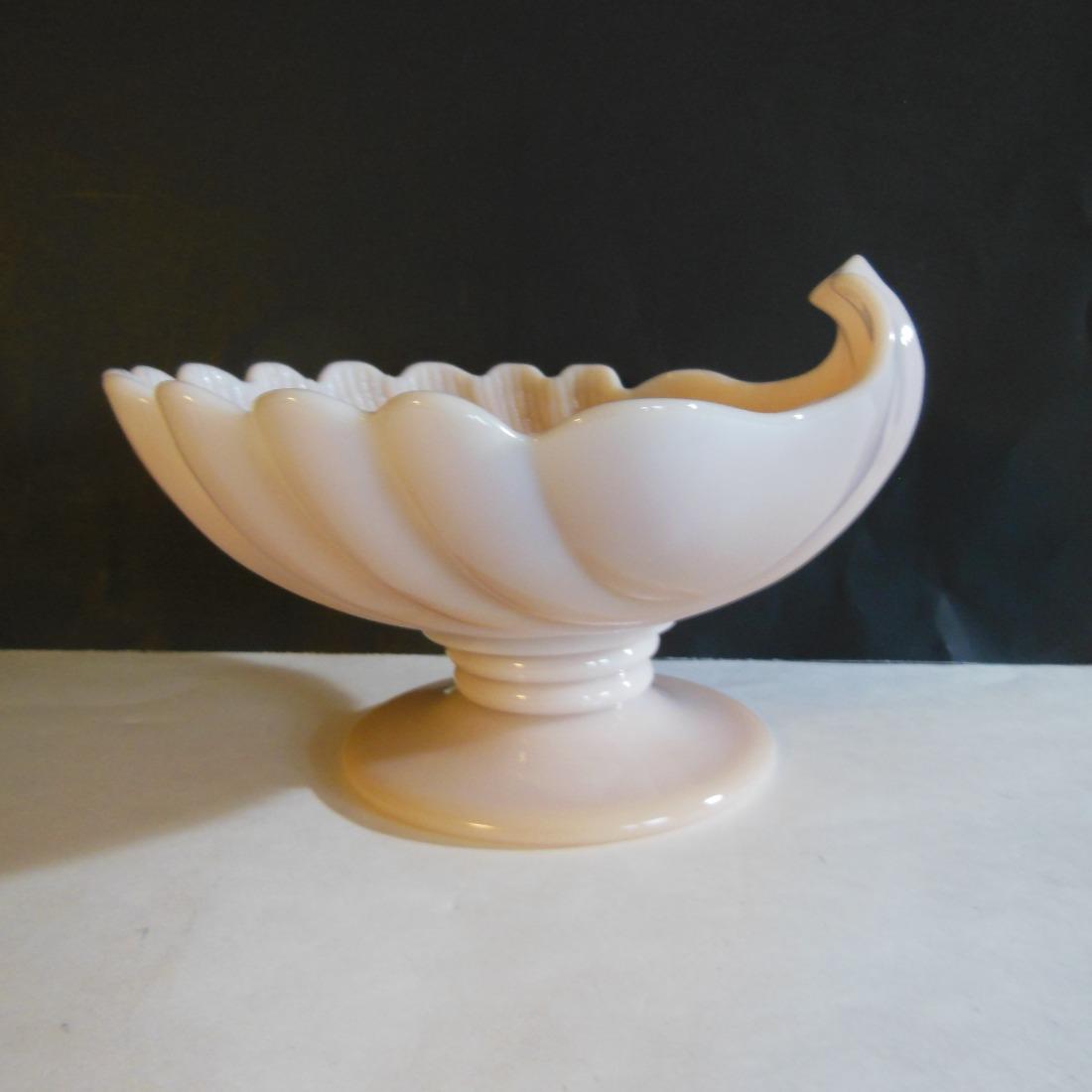 Vintage CAMBRIDGE GLASS Seashell Crown Tuscan, Footed Compote, Pink ...