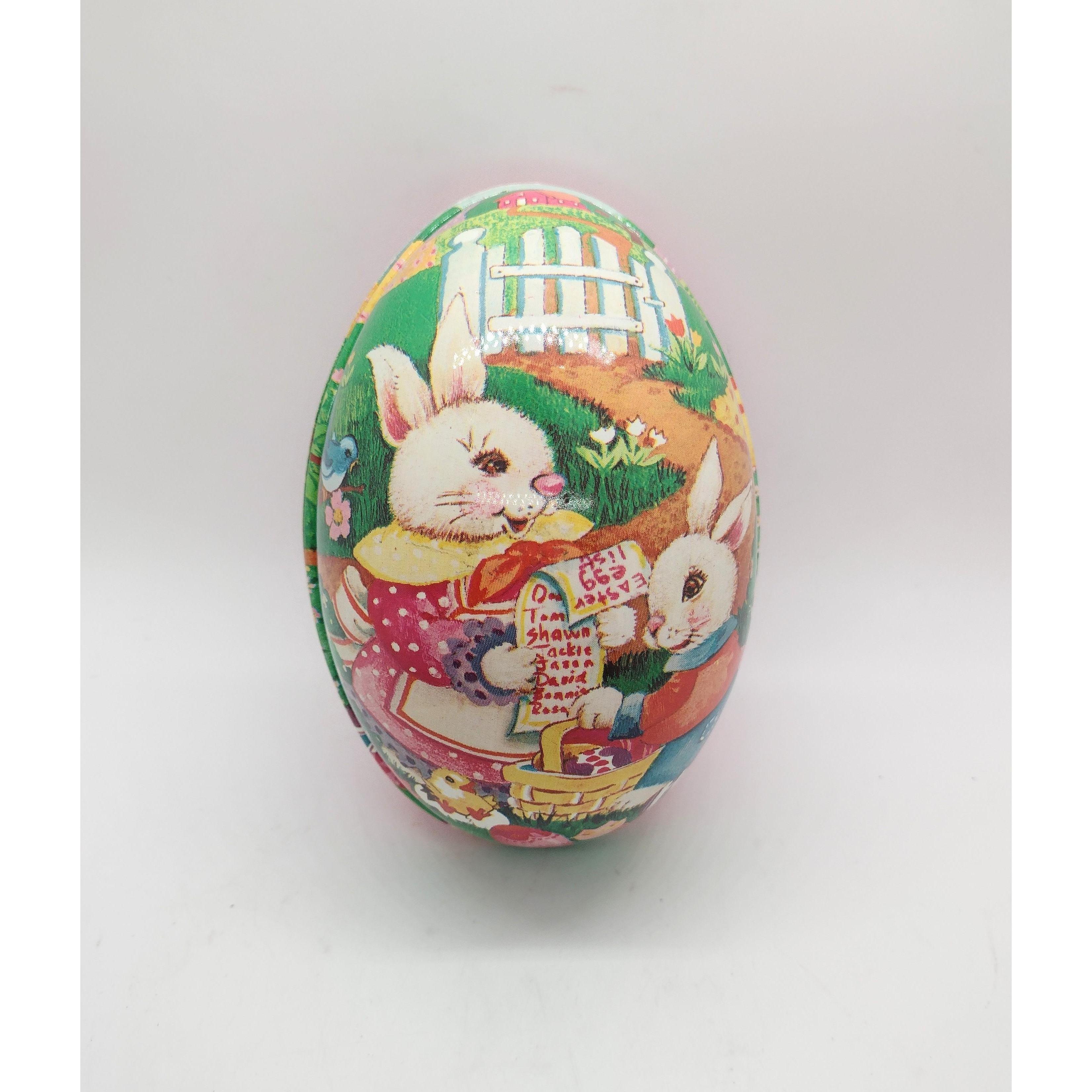 Vintage Ullman Co Easter Egg Container Bunny Rabbit Pink Made In USA