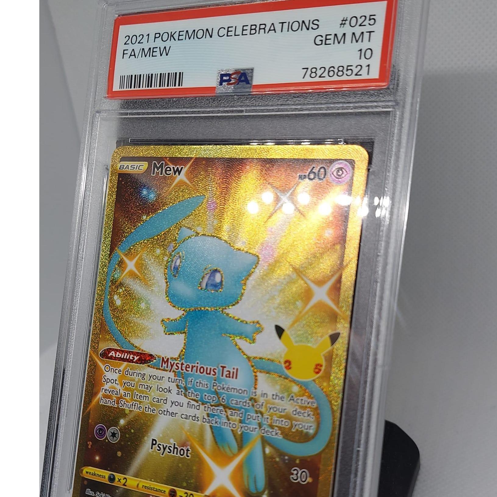 SHINY GOLD MEW FULL ART PSA 10 2021 POKEMON CELEBRATIONS #025 HOLO POP 7729