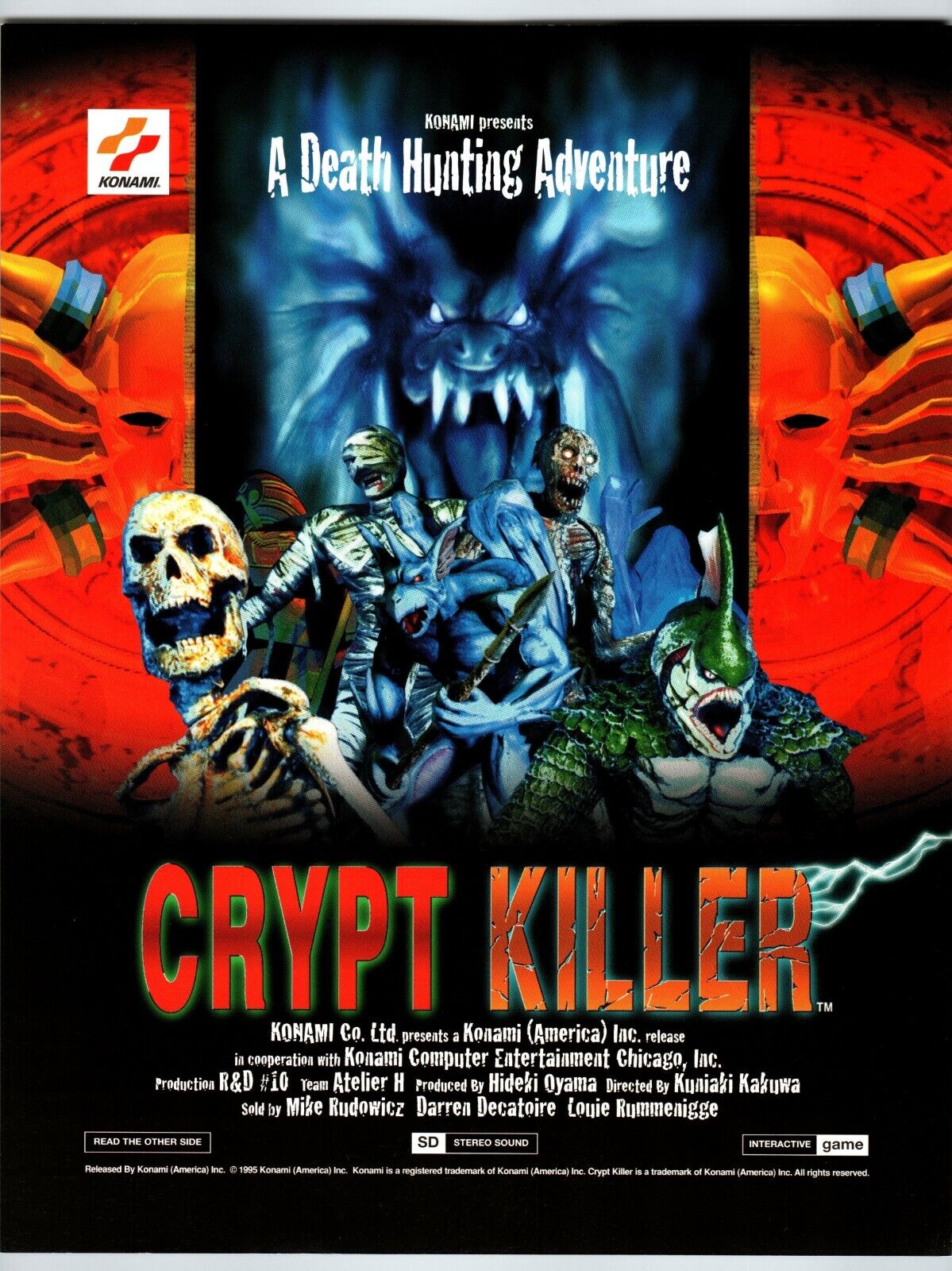 Crypt Killer Arcade FLYER Original 1995 Video Game Horror Halloween ...