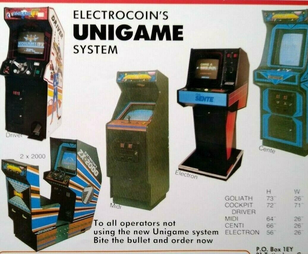 Unigame Arcade Flyer GT ZX 2000 Original NOS 1986 Electrocoin Vintage Promo