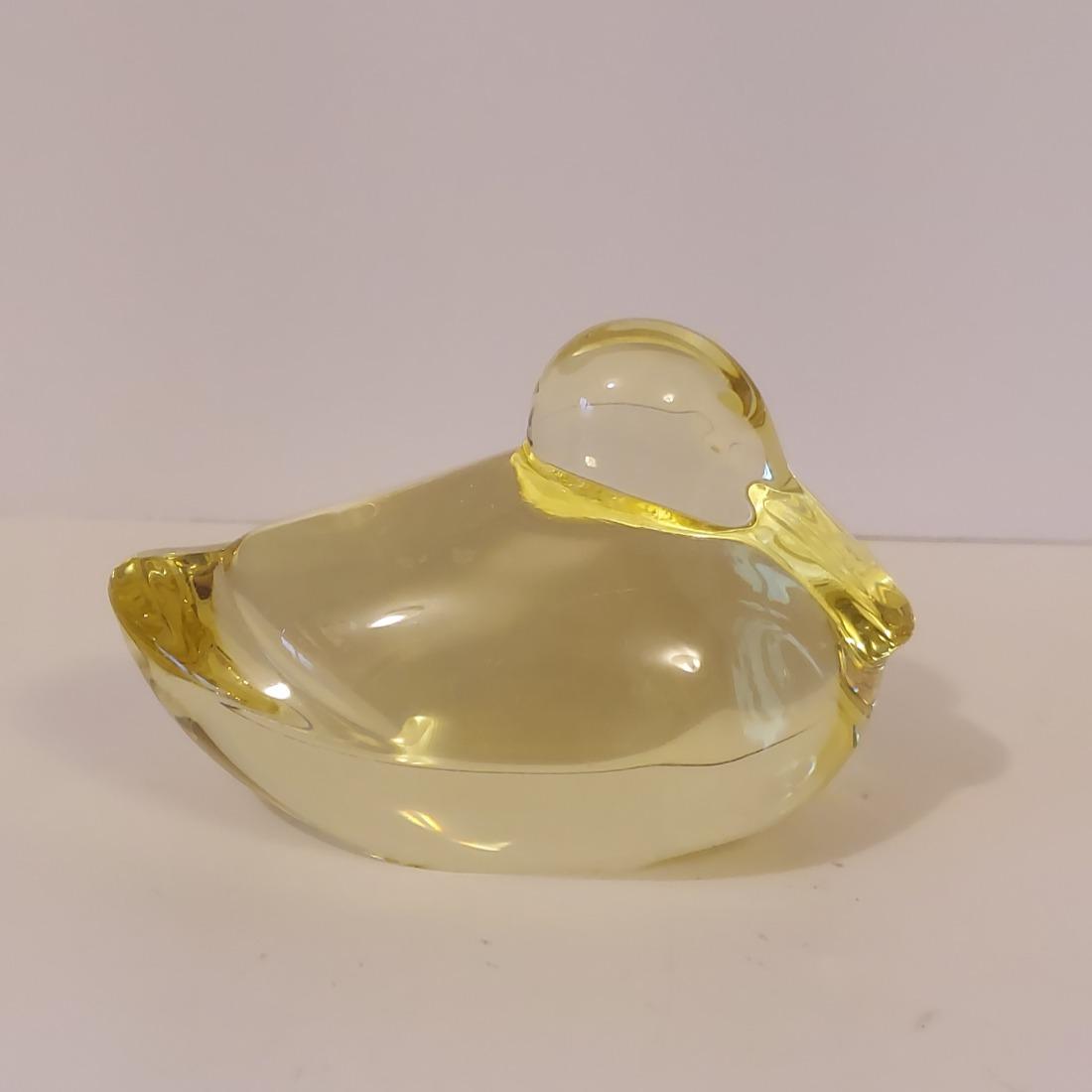 Yellow Art Glass Duck Figurine