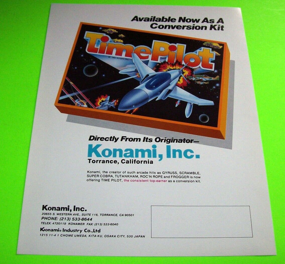 Time Pilot Arcade FLYER Original 1982 Video Game Retro Vintage Art
